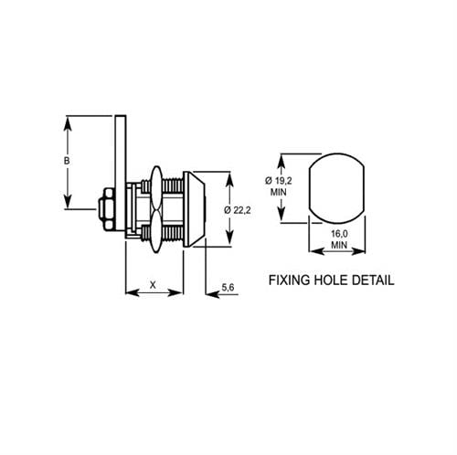 L&F 4303 18mm Cam lock - L&F 4303 18mm