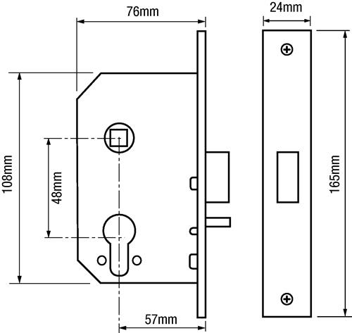 Briton 5250 Dual Profile Nightlatch Case - 76mm