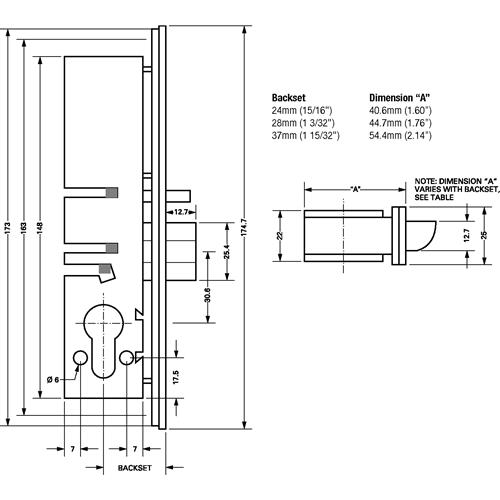 Adams Rite 4750 Euro Deadlatch Case - 40mm