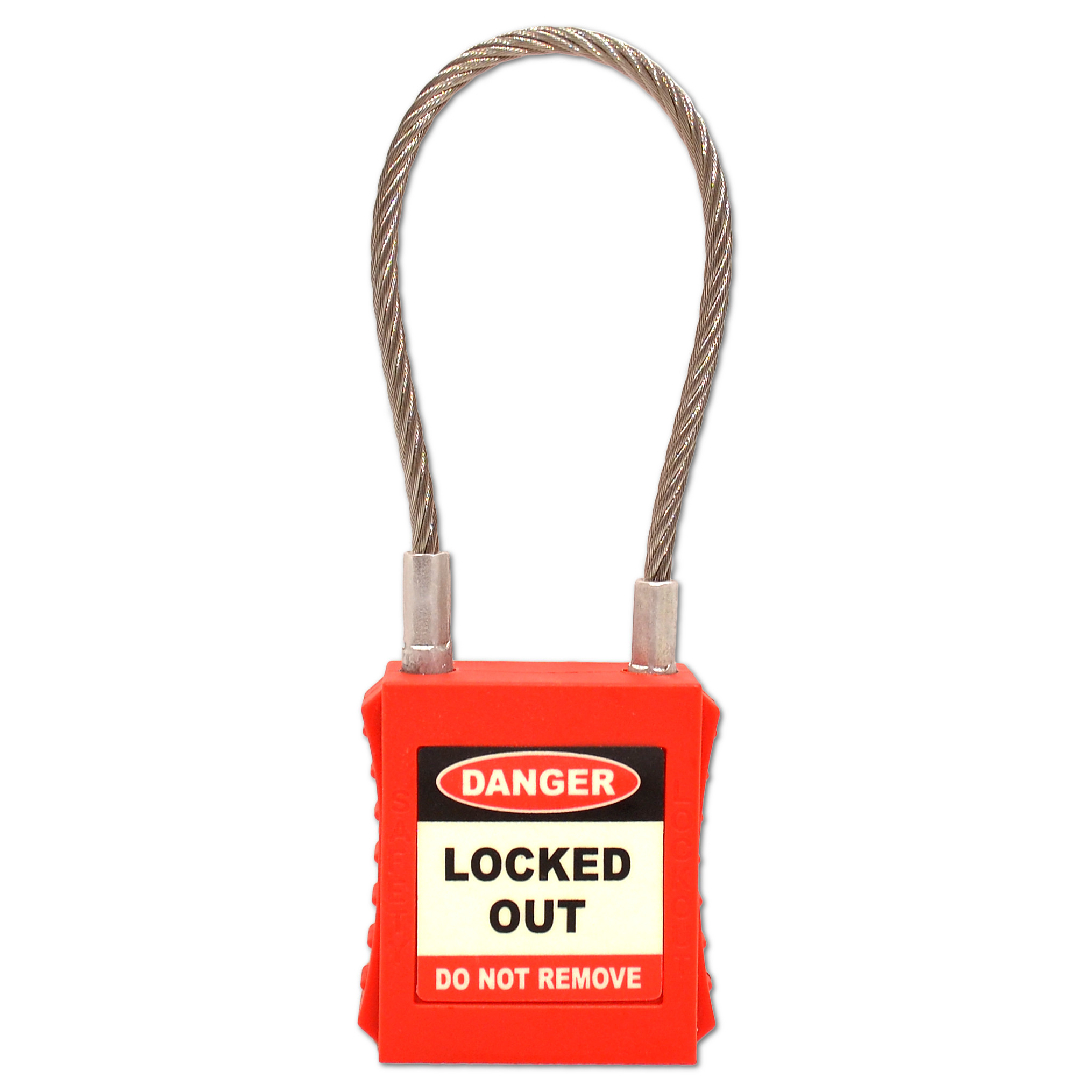 ASEC Safety Lockout Tagout Padlock with Wire Shackle - 42mm Width