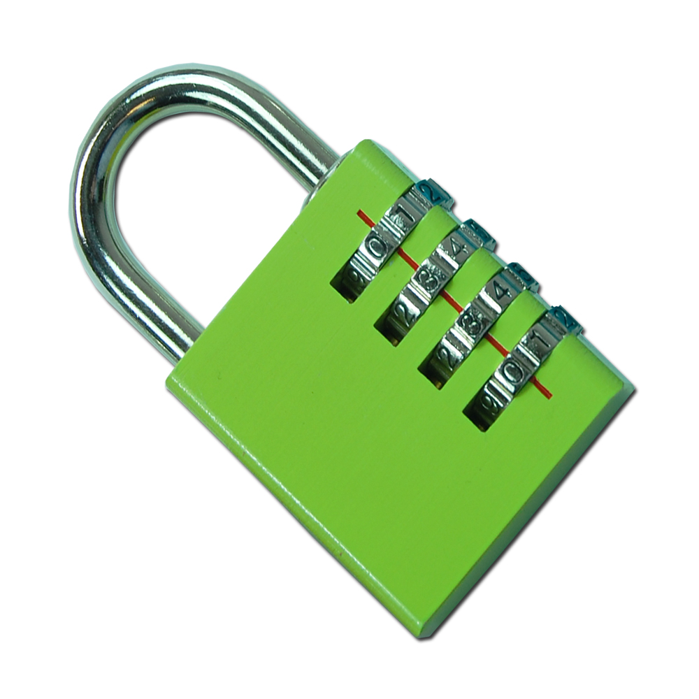 ASEC Coloured Aluminium Open Shackle Combination Padlock - AS10005