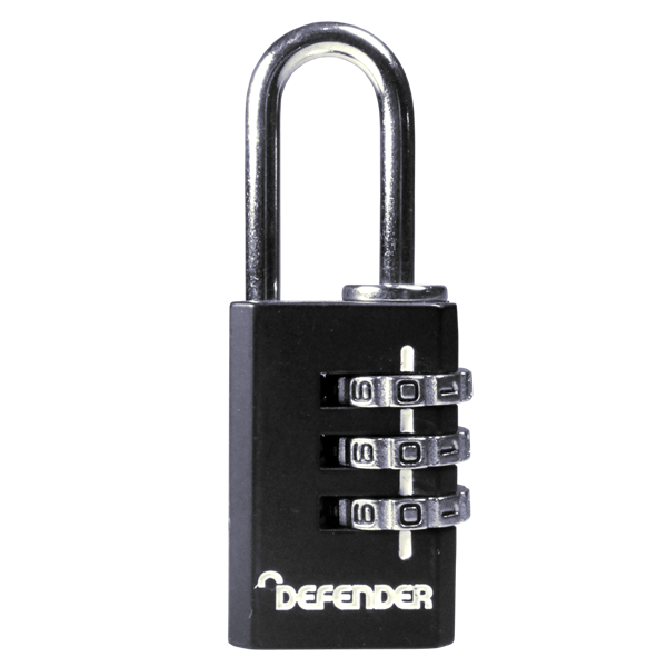 DEFENDER Black Diecast Combination Padlock - L27845